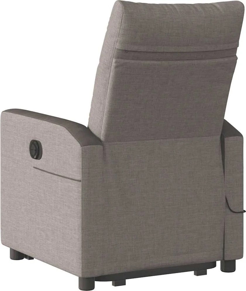 Zvedací masážní polohovací křeslo taupe textil 3324064