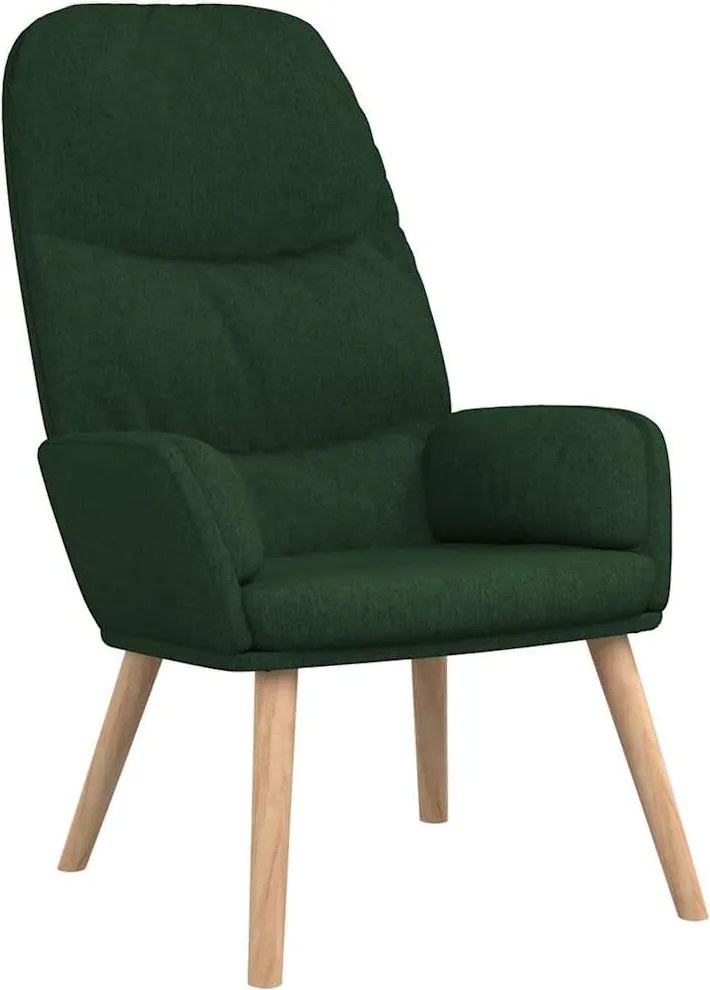 Relaxační křeslo se stoličkou tmavě zelené textil 3097347
