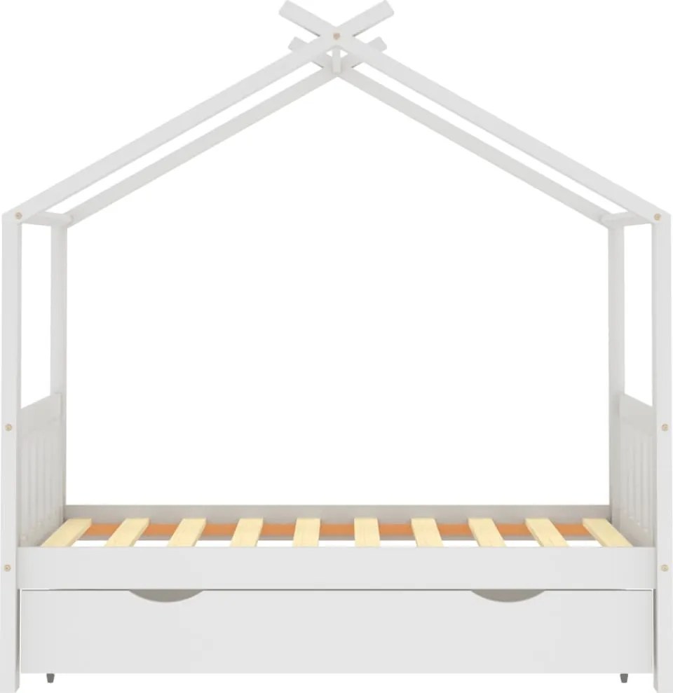 vidaXL Rám dětské postele se zásuvkou masivní borovice 80x160 cm [322149] Barva: Bílá