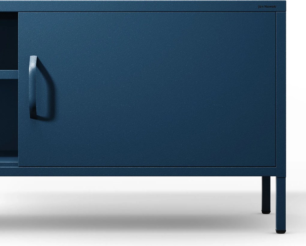 TV stolek kovový široký XL na nožkách, námořnická modrá, 1700x400x500 mm: ROSARIA