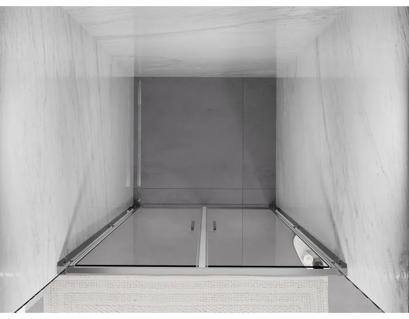 Mexen Exo, dvoukřídlé sprchové dveře 80x200 cm, 6mm čiré sklo, chromový profil, 814-080-000-01-00