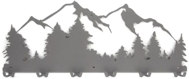 Kovový nástěnný věšák hory 65x26,2cm různé barvy Barva: stříbrná