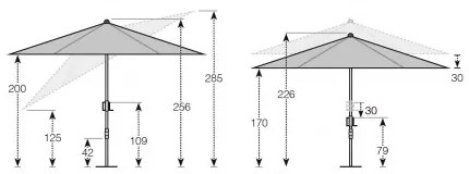 Zahradní středový slunečník Knirps KNIRPS APOLL 290 cm - Přírodní