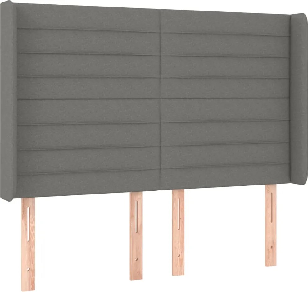 Box spring postel s matrací a LED tmavě šedá 140x190 cm textil 3138390