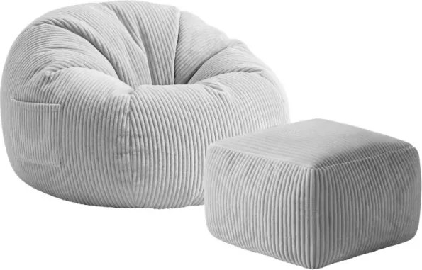 Sedací pytel s podnožkou COMFY 3.0 šedý