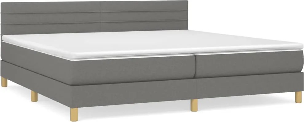 Box spring postel s matrací tmavě šedá 200x200 cm textil 3140722