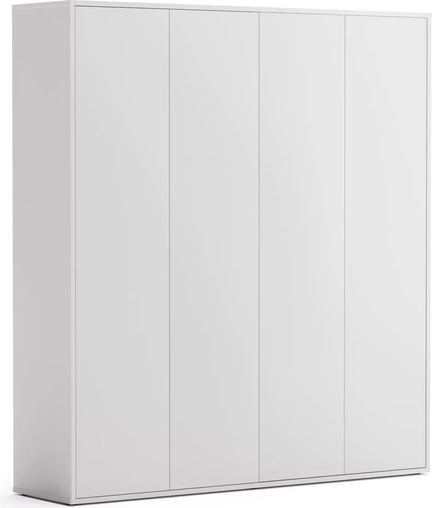 Kancelářská spisová skříň BLOCK, 4x dveře, 1600 x 400 x 1748 mm, bílá