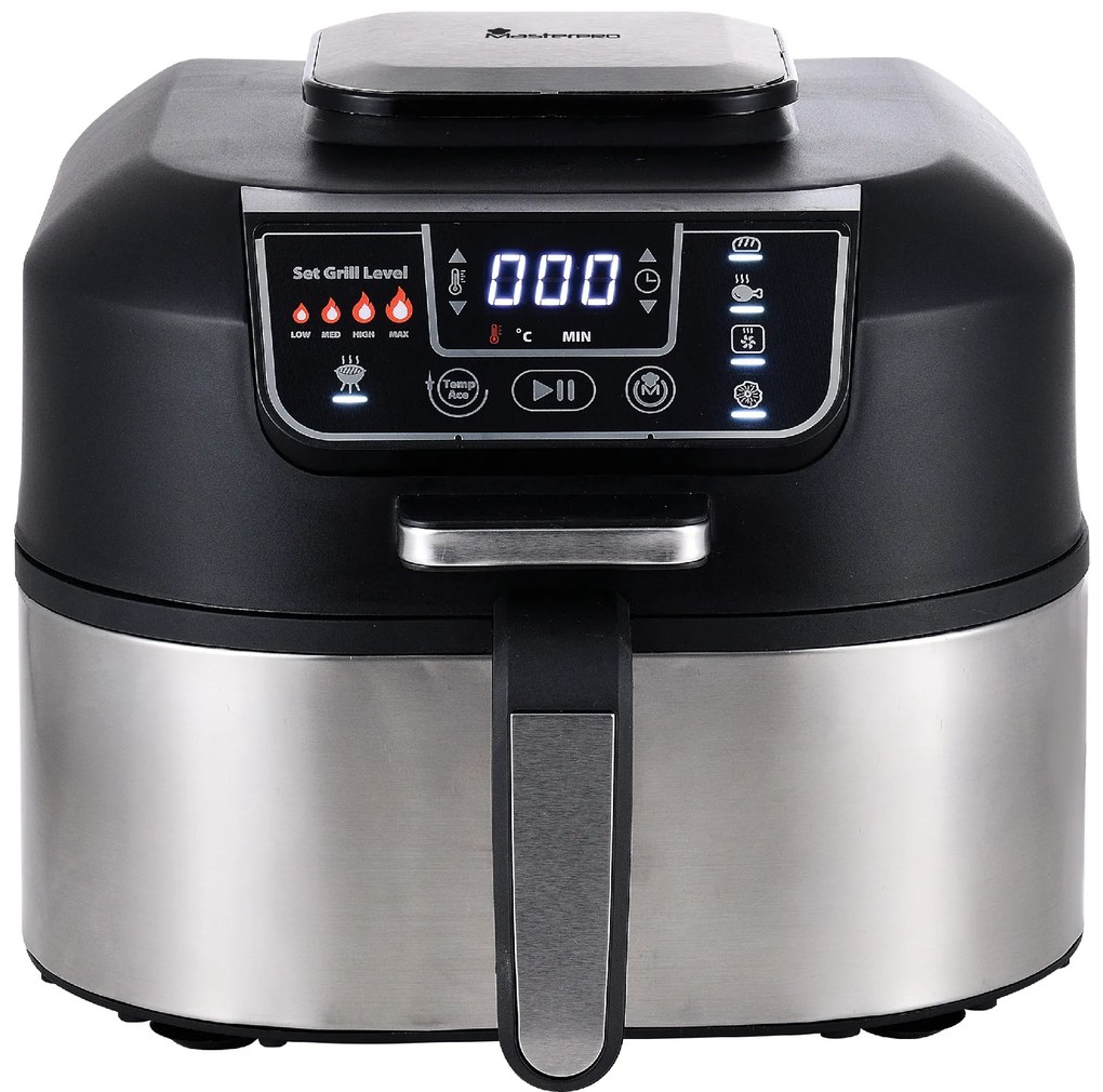 Bezkouřový gril / horkovzdušná fritéza Masterpro 1760 W / černá | BIANO