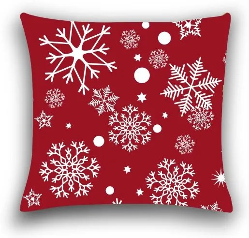 Povlak na polštář z mikrovlákna SNOWFALL 45x45 cm, červený