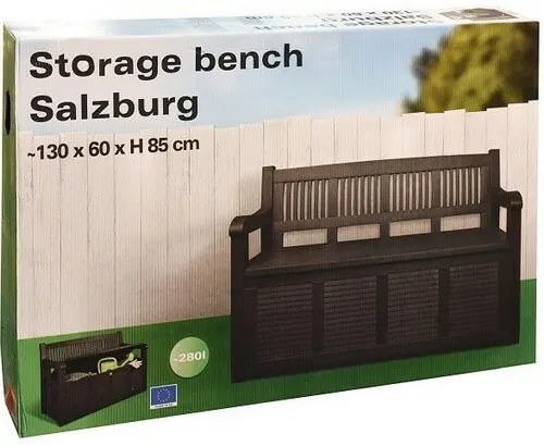 Zahradní lavice s úložným prostorem Salzburg, 130 x 60 x 85 cm, 280 l