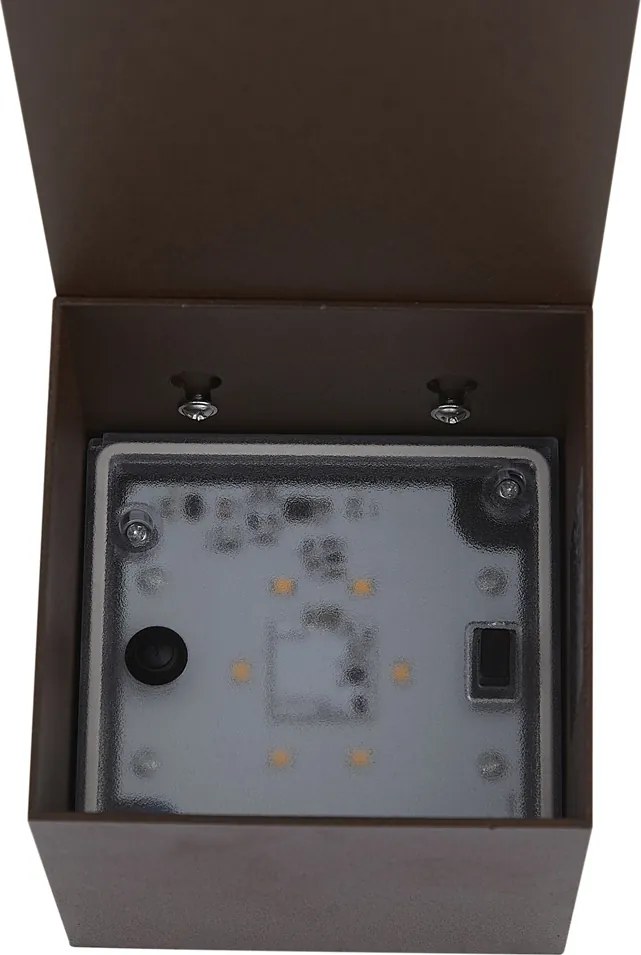 Venkovní lampa rezavě hnědá 65 cm vč. LED IP64 s tlumeným světlem a solárním napájením - Charlene