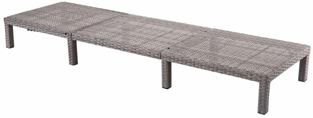 Zahradní lehátko HWC-A51 - polštáře tmavě šedé basic 5cm - šedá