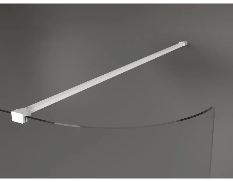 Mexen Kioto, zaoblená sprchová zástěna 100 x 200 cm, 8mm čiré sklo, bílý profil, 800-100-101-20-06