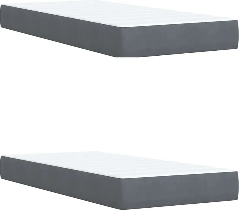 Box spring postel s matrací tmavě šedá 200x200 cm samet 3286397