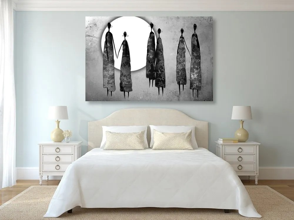 Obraz africké ženy v černobílém provedení - 60x40 cm