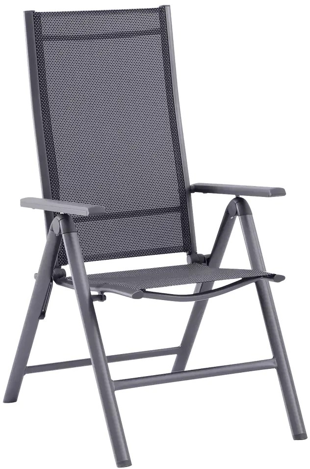 Sunfun Maja Polohovací křeslo, 67 × 58 × 110 cm, hliník, textil, antracit, tmavě šedá