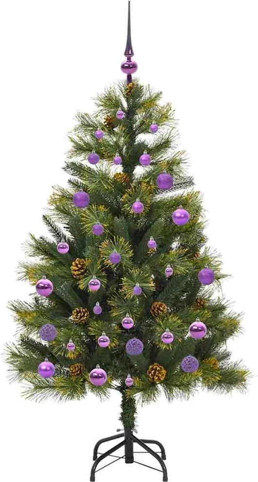 Umělý sklopný vánoční stromeček s kužely Zelená 150 cm 3395086