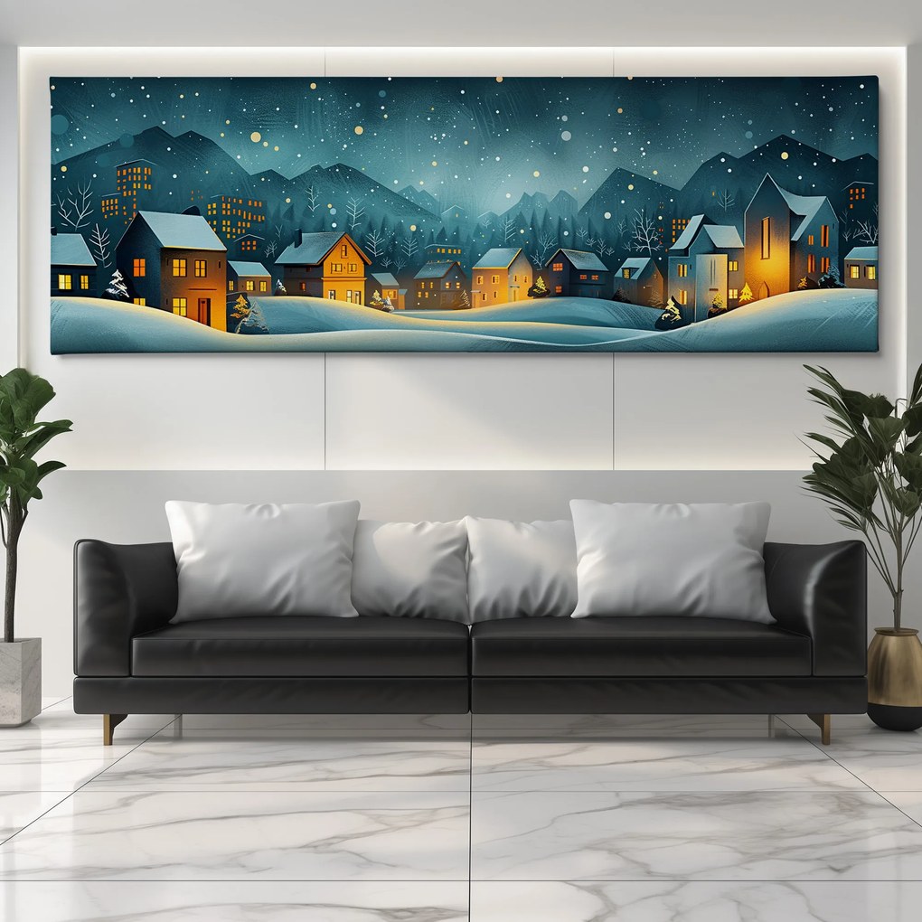 Obraz na plátně - Chladný večer v Aspenu FeelHappy.cz Velikost obrazu: 120 x 40 cm