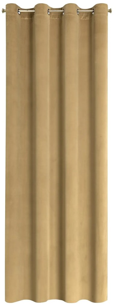 ZATEMŇOVACÍ ZÁVĚS NA KROUŽCÍCH ANTARA 140X270 CM TMAVĚBÉŽOVÁ