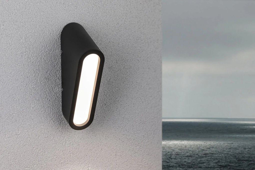 P 94733 LED venkovní nástěnné svítidlo Cliff IP44 64x116mm 3000K 9,5W 230V antracit hliník - PAULMANN