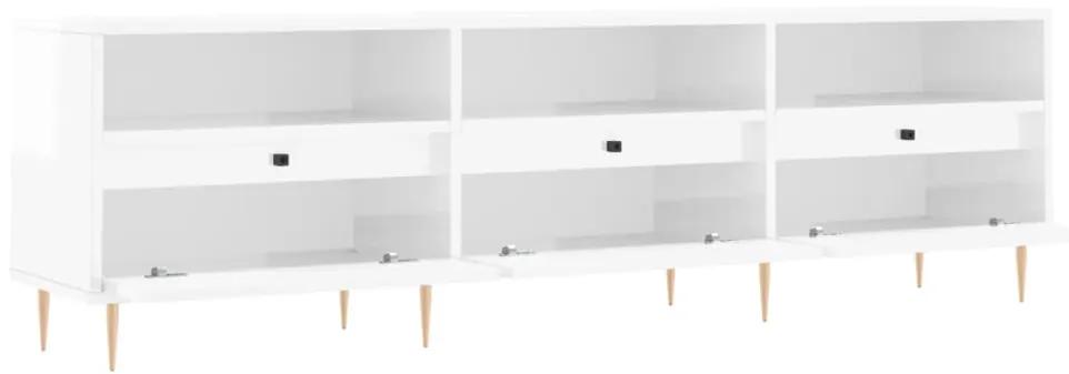 TV skříňka bílá vysoký lesk 150 x 30 x 44,5 cm kompozitní dřevo - Default Title