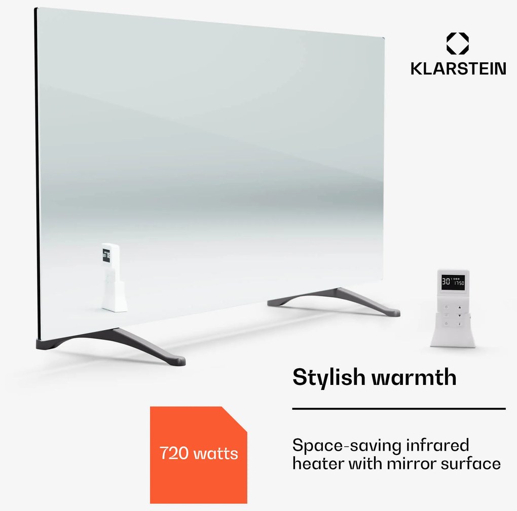 Klarstein Infračervený ohřívač, Marvel Mirror 720, 720 W, týdenní časovač, zrcadlo