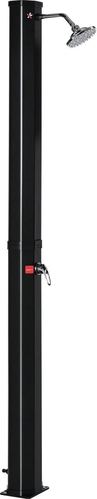 Outsunny 55° Solární Sprcha do Zahrady, 35L Sprcha s Mísicím Ventilem pro Bazén a Kempování, Černá | Aosom