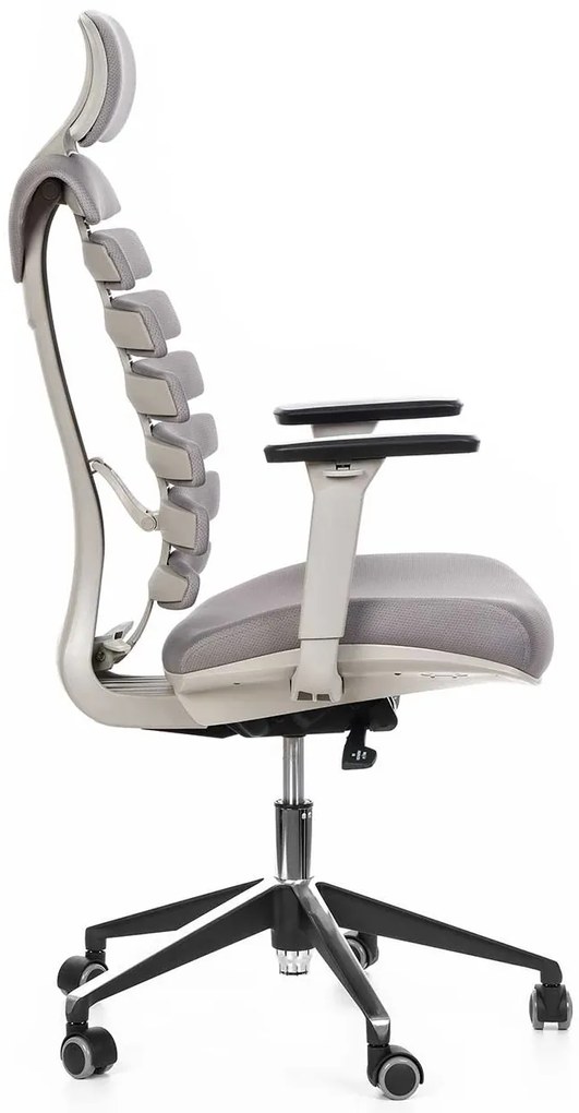MERCURY kancelářská židle FISH BONES PDH šedý plast, 26-64 šedá, 3D područky