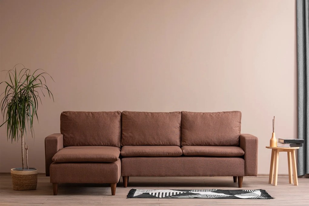 Hanah Home Rohová pohovka LUNGO světle hnědá