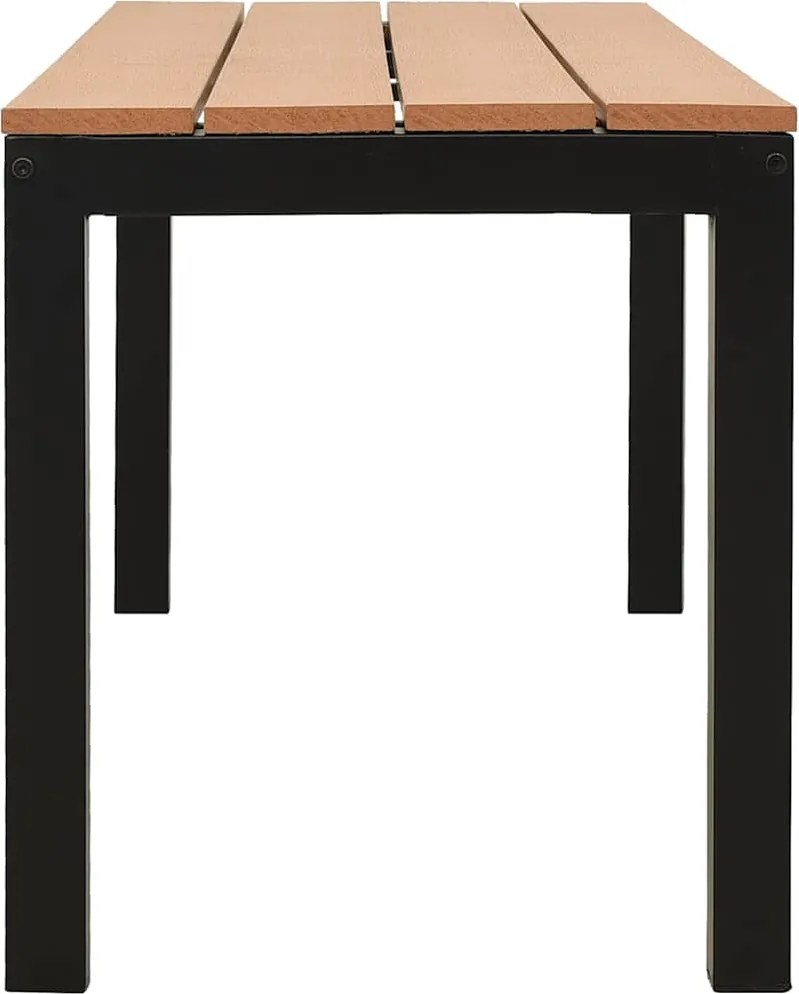 Zahradní lavice 110 cm ocel a WPC hnědá a černá 317142