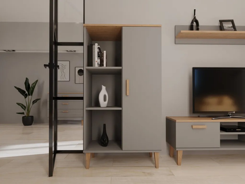 Benlemi Šedý obývací pokoj DENVER s TV stolkem 120 cm