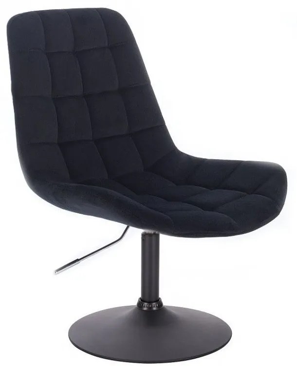 LuxuryForm DESIGN Otočná židle PARIS VELUR na černém talíři - černá