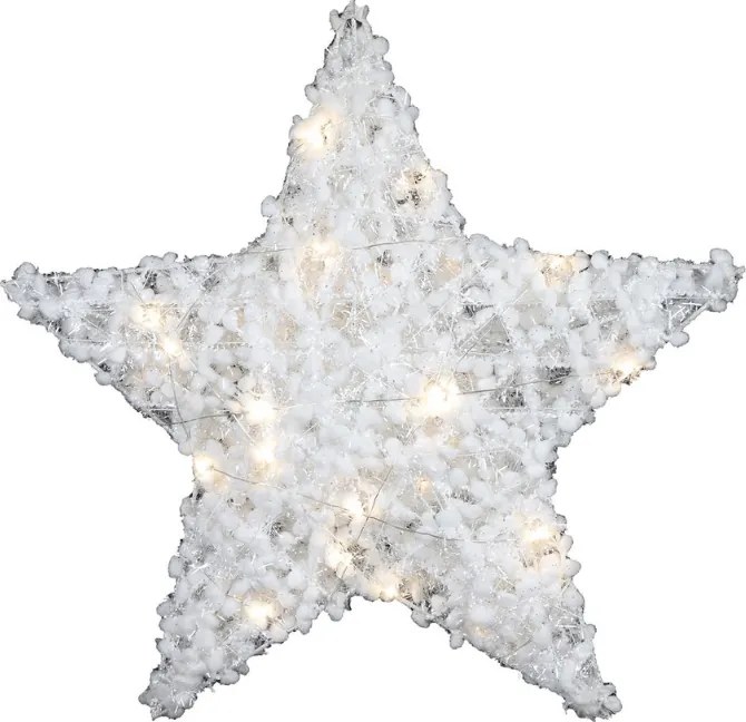 Vánoční dekorace hvězda FROSTELLE s LED osvětlením 38 cm, bílá