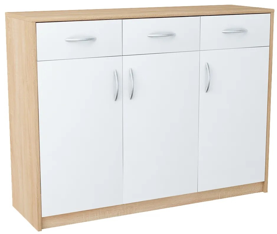 Casarredo Komoda AGNES/HIT 3D3S dub sonoma/bílá