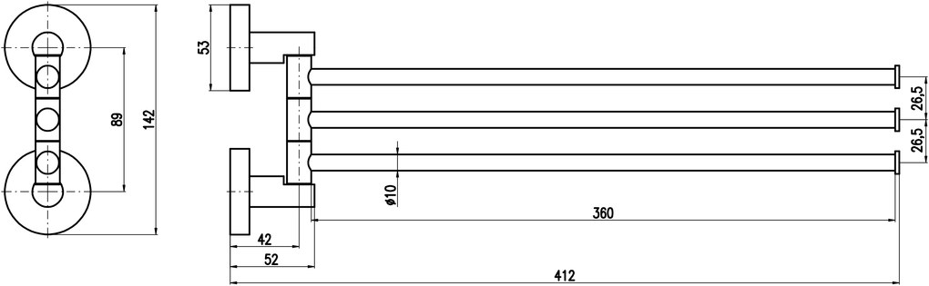 Slezák - RAV Držák ručníků otočný COLORADO - , Chrom
