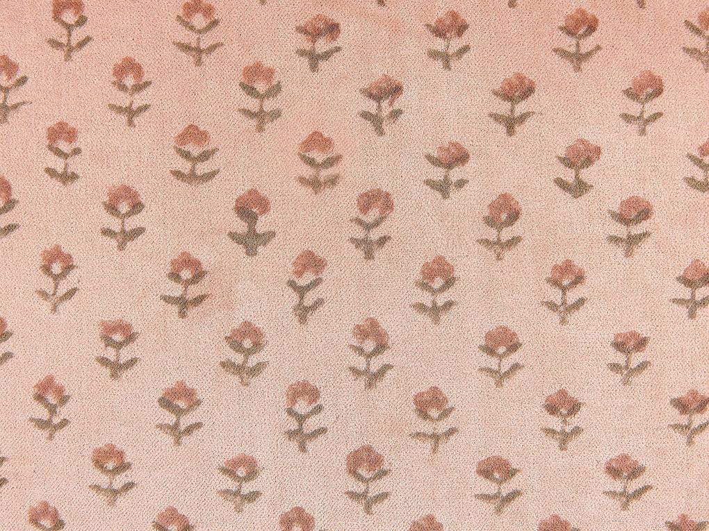 Sada 2 bavlněných polštářů se střapci květinový motiv 45 x 45 cm růžové RUMHORA Beliani