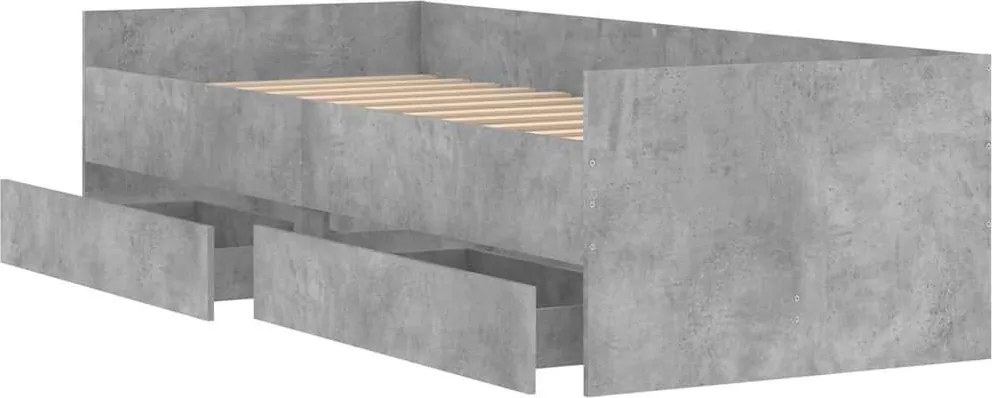 Rám postele se zásuvkami betonově šedý 90 x 200 cm 3207346