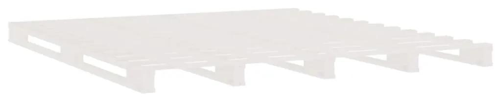 Postel z palet bílá 140 x 190 cm masivní borové dřevo - Default Title