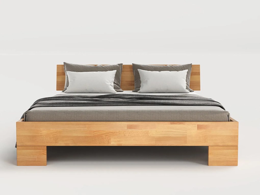 Vysoká postel z bukového dřeva 120x200 cm Alemria