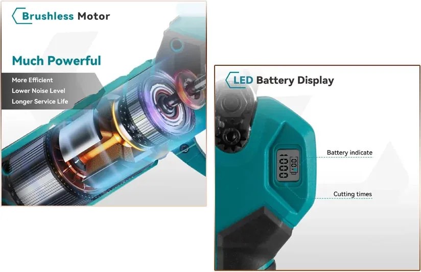 AKU zahradní nůžky HAYAMI HA 1040 + 2 baterie