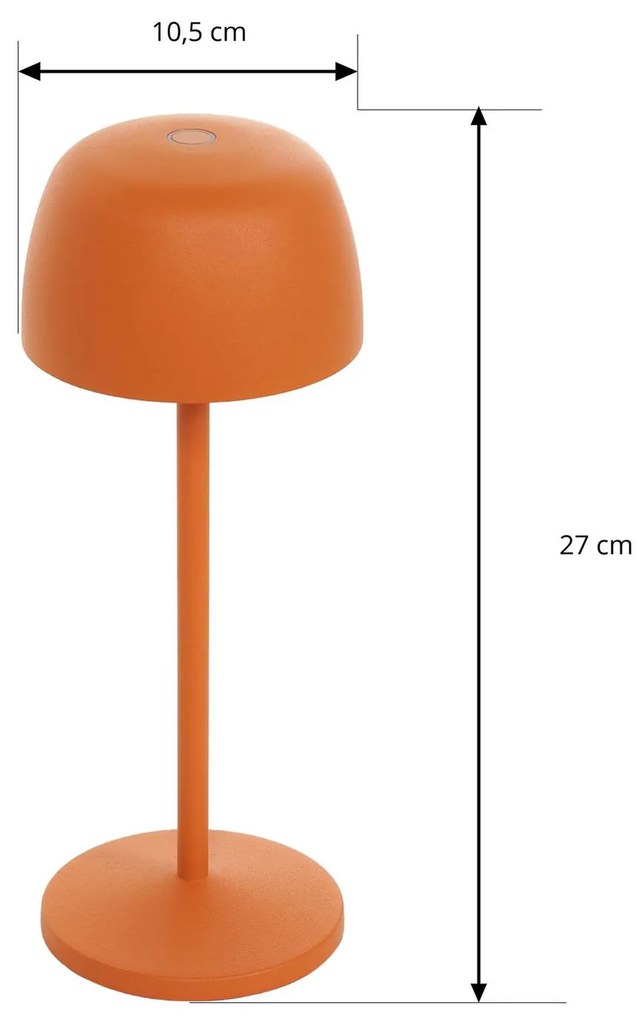 Nabíjecí stolní lampa LED Lindby Areitty, oranžová, sada 2 kusů