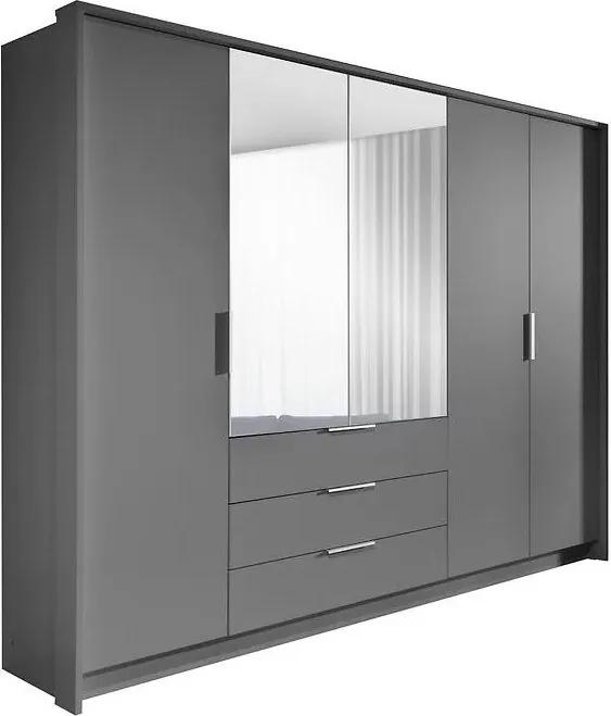 Casarredo - Komfort nábytek Šatní skříň MALLE 255 grafit/zrcadlo