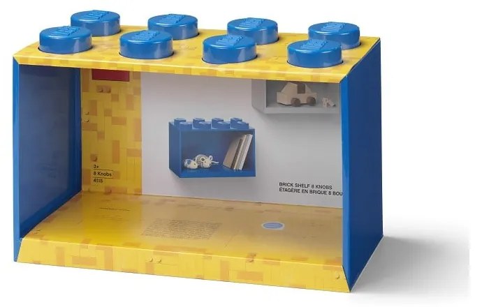 Dětská modrá nástěnná police LEGO® Brick 8