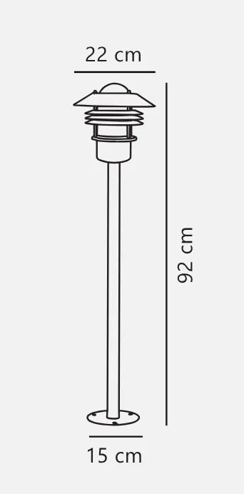 Pozinkovaný zahradní sloupek Vejers pro žárovku E27 92cm  - Nordlux