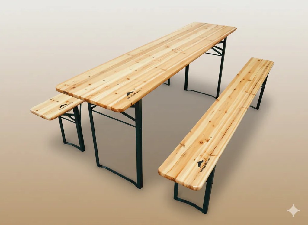 Dřevěný pivní set – 200 cm, 70cm