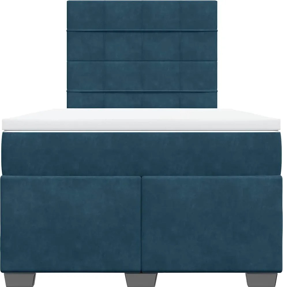 Box spring postel s matrací modrá 120 x 200 cm samet 3293186
