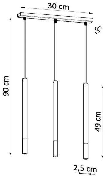Sollux SL.0892 - Lustr na lanku MOSAIC 3xG9/12W/230V černá/zlatá