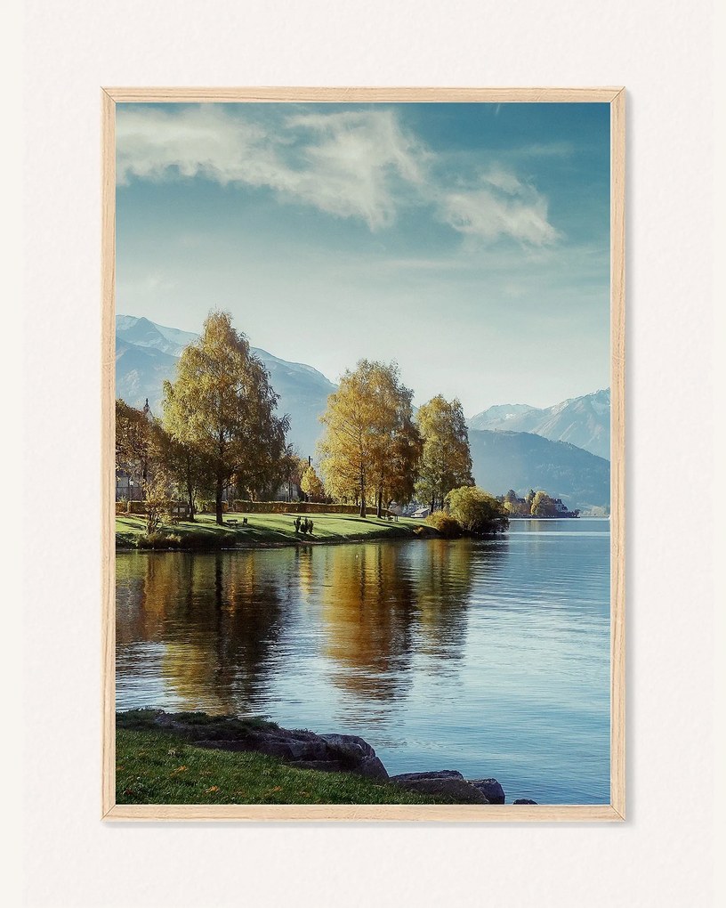 Oboustranný plakát Mlhavá Krajina / Podzimní Stromy | 30 x 42 cm | DP351303