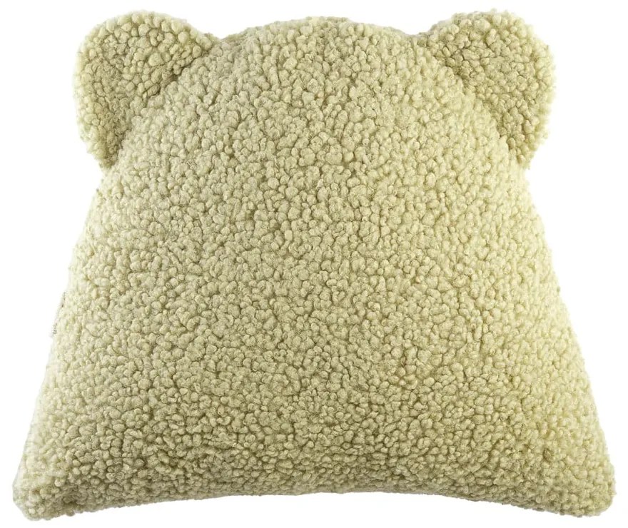 Zelený dětský pohovkový polštář z textilie bouclé Bear – Wigiwama Biano.cz