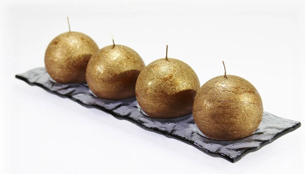 BDK-GLASS Skleněný šedý adventní svícen LED